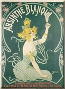 Plechová cedule Absinthe Blanqui Alfons Mucha