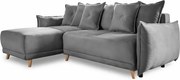 Šedá manšestrová rozkládací rohová pohovka (variabilní) Lazy Lukka – Miuform