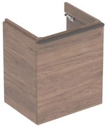 Geberit Smyle Square - Umyvadlová skříňka, 54x43x62 cm, 1 dvířka, panty vpravo, ořech/lávová 500.365.JR.1