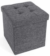 SONGMICS skládací taburet 38×38×38 cm, tmavě šedý, 40 l