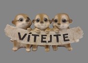 PRODEX IMPORT Zahradní figurka surikaty s nápisem Vítejte 25x13 cm