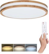 LED stropní světlo s dálkovým ovládáním Woody nastavitelné - průměr 38 cm, hnědá