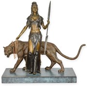 Bronzová socha - Amazonka s panterem