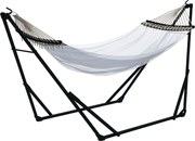 Houpací stojan Outsunny, závěsné křeslo, houpací síť, s taškou, do 120 kg, ocel, 263 x 89 x 100 cm, černý | Aosom