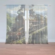 Sablio Záclony Parní lokomotiva na viaduktu: 2ks 150x250cm