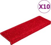 Schodové rohože 20 ks 65 x 21 x 4 cm červené s obdélníkovým okrajem 3365857