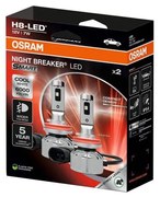 SADA 2x LED Autožárovka NIGHT BREAKER SMART H8 PGJ19-1/7W/12V 6000K - Osram