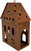 Rezavý svícen ve tvaru domku Rustic Charm - 20*12*29 cm