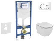 Geberit Duofix - Set předstěnové instalace, klozetu Tesi a sedátka softclose, tlačítko Sigma20, bílá/lesklý chrom SANI11CD3135