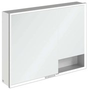 Villeroy & Boch My View+ - Zrcadlová skříňka s LED osvětlením 100x75x17 cm, 2 dvířka, bílá/šedá A48110VE
