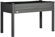 Vyvýšený zahradní záhon Outsunny rozměry 123L x 57W x 76H cm, obsahuje zavlažovací vložky + drenážní textilem, solidní jedlové dřevo | Aosom