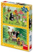 Dino Puzzle Krtek: Oslava 2x48 dílků