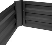 Outsunny Sada 2 Vysokých Zahradních Truhlíků 100L x 50W x 30H cm - Vlnitý Ocelový Černý | Aosom