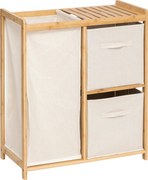 Bambusový regál s košem na prádlo TIDY BOX a úložnými boxy, 66 x 33,3 x 78,5 cm