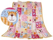 Bellatex ELLA dětská přikrývka Patchwork růžová velikost 100x155 cm