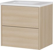 Závěsná skříňka pod umyvadlo v dekoru dubu v přírodní barvě 61x61 cm Bodera – Germania