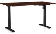 Výškově nastavitelný stůl OfficeTech A, 120 x 80 cm, černá podnož, wenge