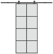 Posuvné dveře s kováním 90x205 cm ESG sklo a hliník 3332896