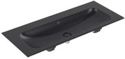 Villeroy & Boch Finion - Umyvadlo nábytkové 120x50 cm, bez přepadu, bez otvoru pro baterii, CeramicPlus, Pure Black 4164C3R7