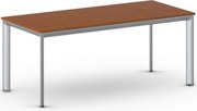 Jednací kancelářský stůl PRIMO INVITATION, 180x80 cm, šedostříbrná podnož, třešeň