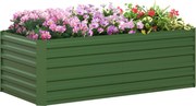 Vyvýšený zahradní záhon Outsunny z oceli, rostlinný záhon, studený rám, skládatelná nádoba na rostliny 180x90x60cm pro zahradu, balkon, terasu, zeleni