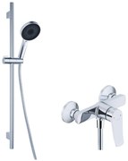 kielle Nefia - Sprchový set s baterií, tyčí, hadicí a sprchovou hlavicí EcoSpare, chrom 20627SN70