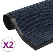 Protiprachové obdélníkové rohožky 2 ks všívané 40 x 60 cm modré 3051604