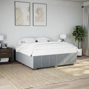 Rám postele bez matrace světle šedý 200 x 200 cm textil 3284860