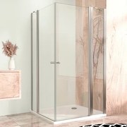 Sprchová zástěna 90x80, obdélníková, čirá, chrom (65+30/65+20) - ALFA LINE DUE