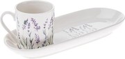 Porcelánový esspreso hrnek s podtáckem LEVANDULE 90 ml