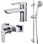 Cersanit Mille - Set umyvadlové a sprchové baterie s příslušenstvím, chrom S952-004