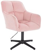 LuxuryForm DESIGN Křeslo AMALFI VELUR na černém kříži - růžové