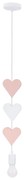 Bílý/růžový dětský lustr s kovovým stínidlem Hearts – Candellux Lighting