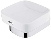 Nimco Nikau - Mýdlenka s držákem, bílá keramika/chrom NK 30059K-26