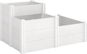 Vyvýšený záhon 3-stupňový stohovatelný zahradní záhon s otevřenou základnou, modulární bylinkový záhon DIY montážní plast