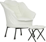 HOMCOM Recliner do Obývacího Pokoj s Ottomany Relaxační Křeslo pro Ložnici s Bočními Kapsami a Ocelovými Nohami Krémové | Aosom