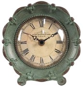 Zelené stolní hodiny ve tvaru květu Ville de Paris - 15*7*16 cm / 1*AA