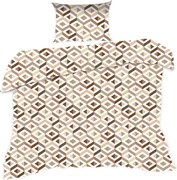 KARO Bavlněné povlečení 140x200 1760N béžová geometrie Classic E24