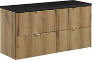 Comad Koupelnová skříňka pod deskové umyvadlo set Nova Oak III. 120 dub coast evoke/černá