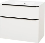 Mereo Mereo, Mailo, koupelnová skříňka s keramickým umyvadlem 81 cm, bílá, dub, antracit, CN541B