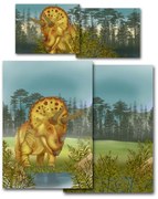 Povlečení Veba GEON tisk Dinosauři Triceratops Velikost: 140x200 cm + 70x90 cm