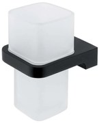 Nimco Maya - Sklenka na kartáčky a pastu s držákem, matné sklo/černá MAC 29058H-90