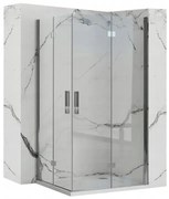 Obdélníkový sprchový kout REA MOLIER DOUBLE 80x90 cm, chrom/transparent - bez vaničky