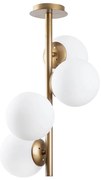 Bílé/v mosazné barvě stropní svítidlo se skleněným stínidlem ø 15 cm Faze – Opviq lights