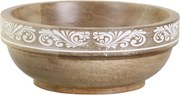 Dřevěná miska z mangového dřeva s řezbami Tours - Ø 20*9 cm / 900ml