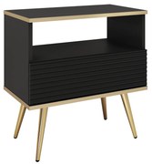Piaski noční stolek ORO S54 MDF Barva: černá/ zlaté nohy