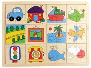 Drewmax 526 - Dvoudílné dřevěné obrázkové puzzle