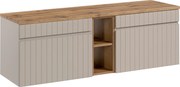 Comad Koupelnová skříňka pod deskové umyvadlo set Iconic Cashmere 140 kašmír/dub coast evoke