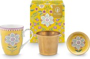 Pip Studio Lily & Lotus sada na čaj pro jednoho 350 ml, žlutá (Sada na čaj pro jednoho v dárkové krabičce)