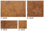 Dlažba Cir Cotto del Campiano cotto dorato v dekoru modulare 39 o rozměru 40x60, 40x40, 20x40, 20x20 cm mat 1080847